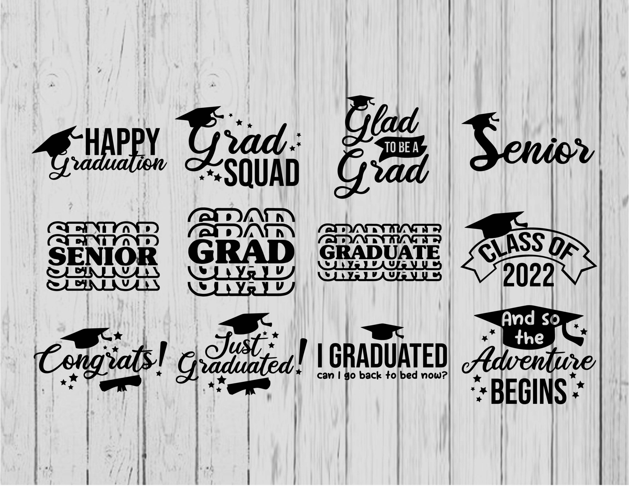 Graduation 12 bundle cut file template svg dxf eps pdf png - Craft with ...
