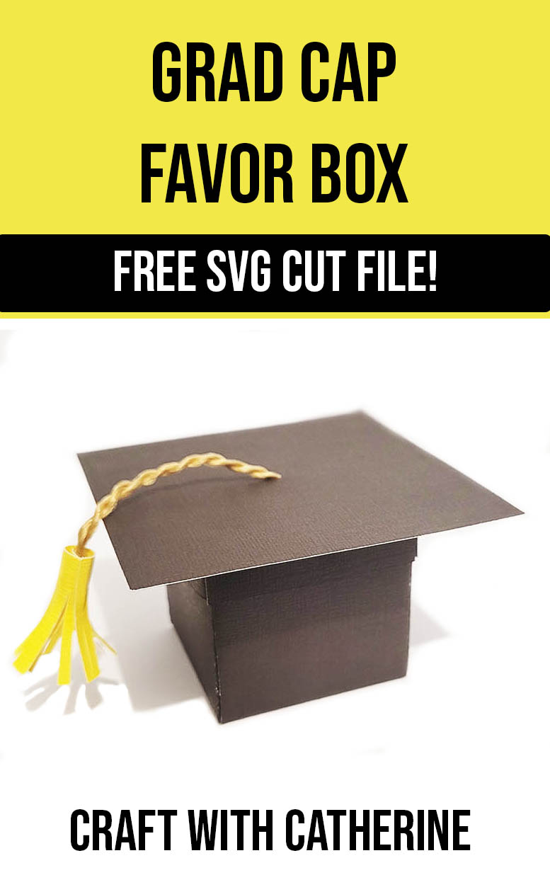 Grad cap box free cut file - Craft with Catherine