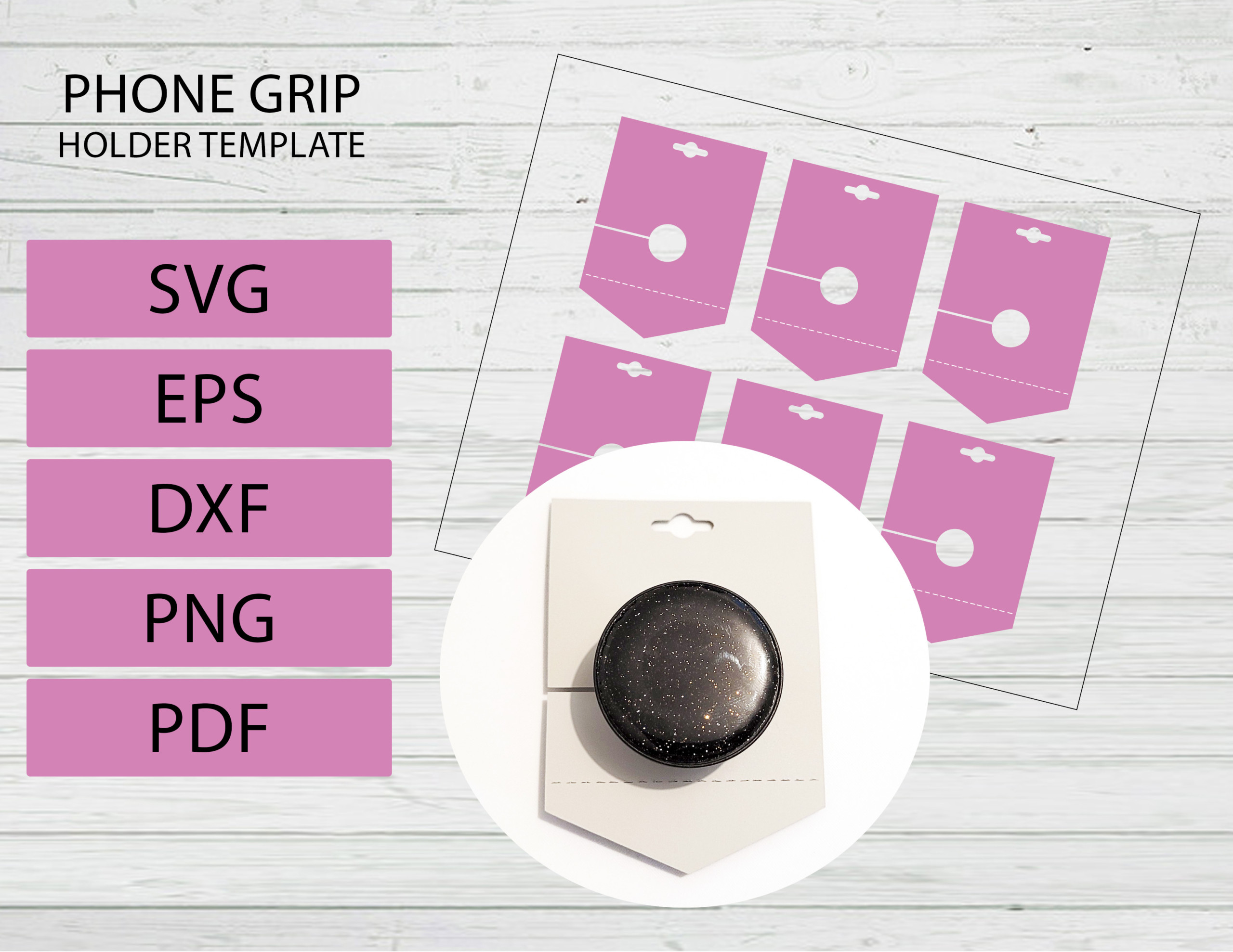 Phone grip arrow perforated cut file template - Craft with Catherine