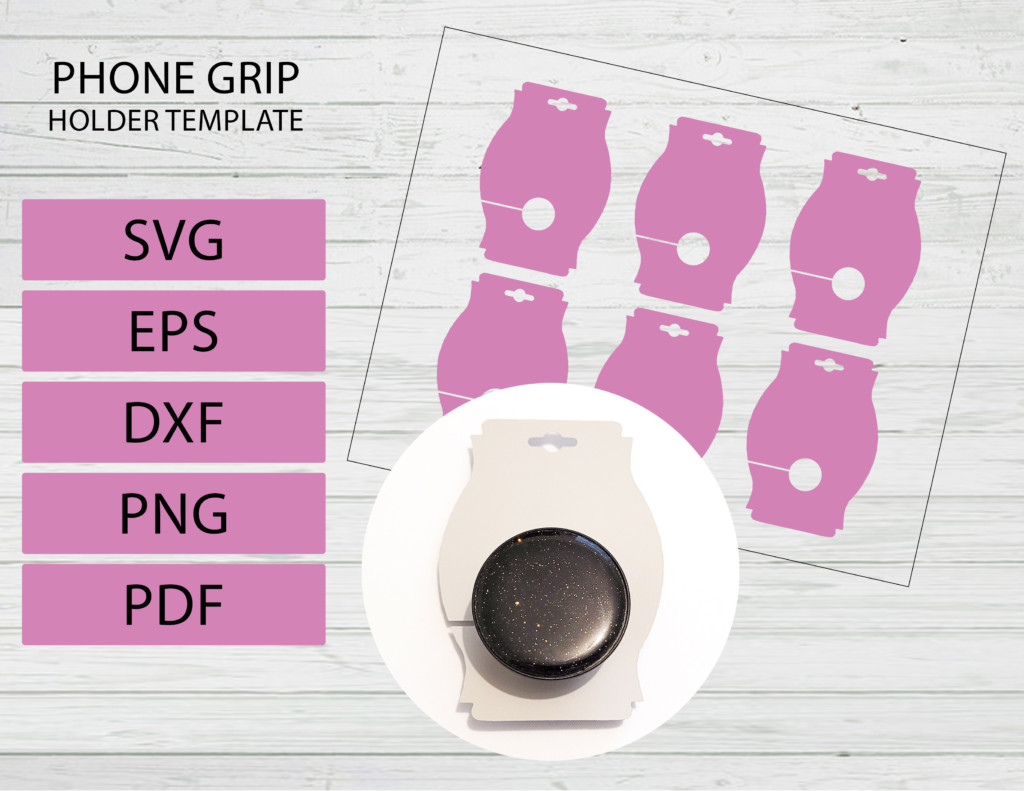 Phone grip decorative cut file template - Craft with Catherine