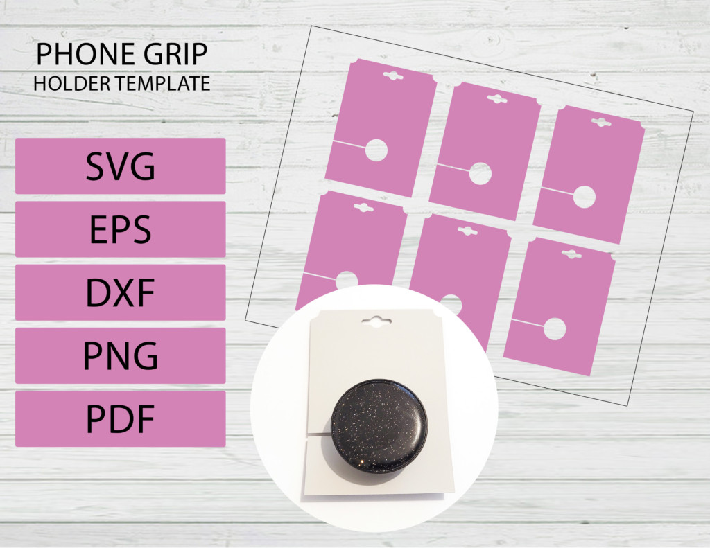 Phone grip inverted corner cut file template - Craft with Catherine