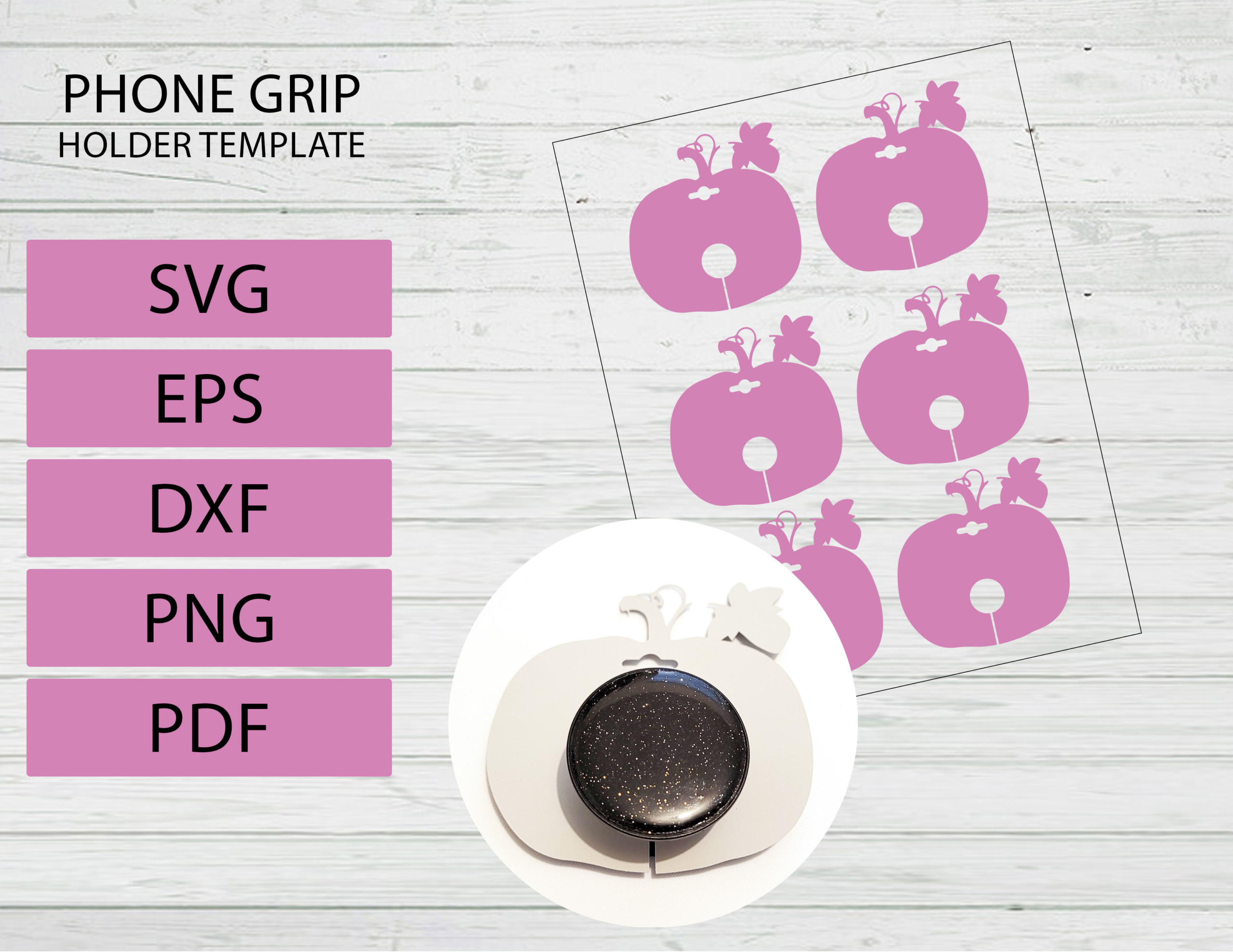 Phone grip pumpkin cut file template - Craft with Catherine