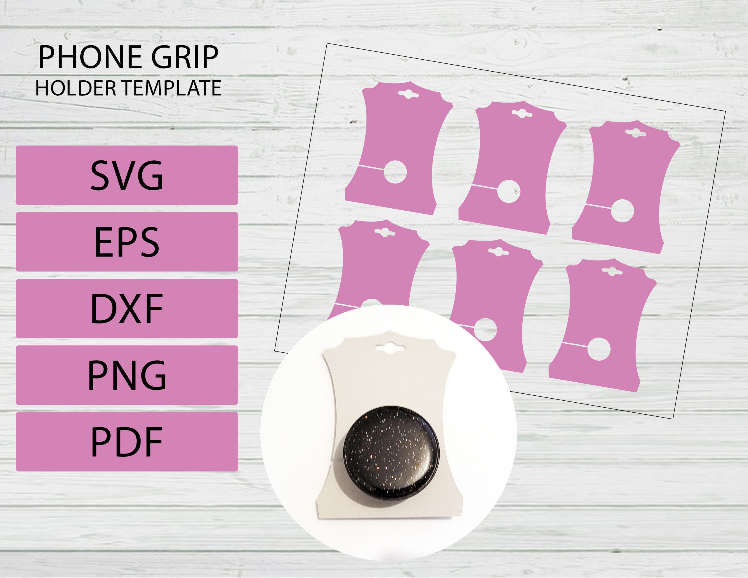 Phone grip skinny cut file template - Craft with Catherine