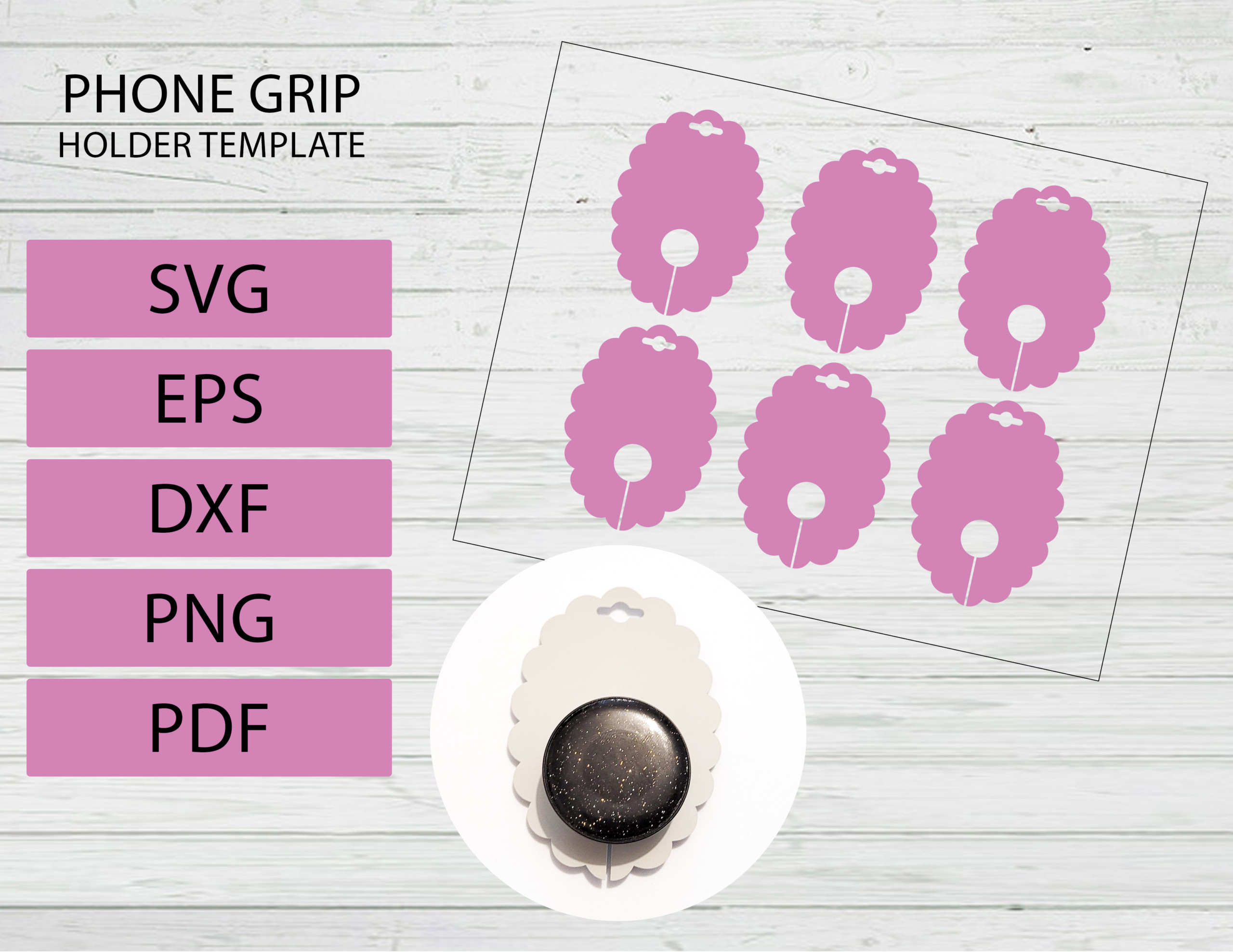 Phone grip wavy cut file template - Craft with Catherine