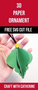 3D Christmas ornament free SVG - Craft with Catherine