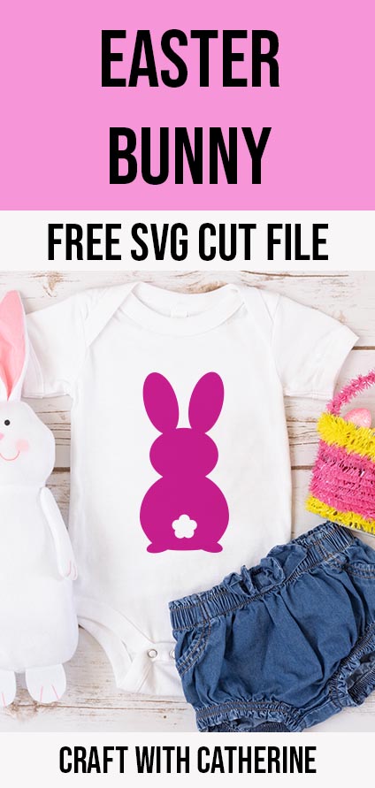Easter bunny free svg cut file - Craft with Catherine