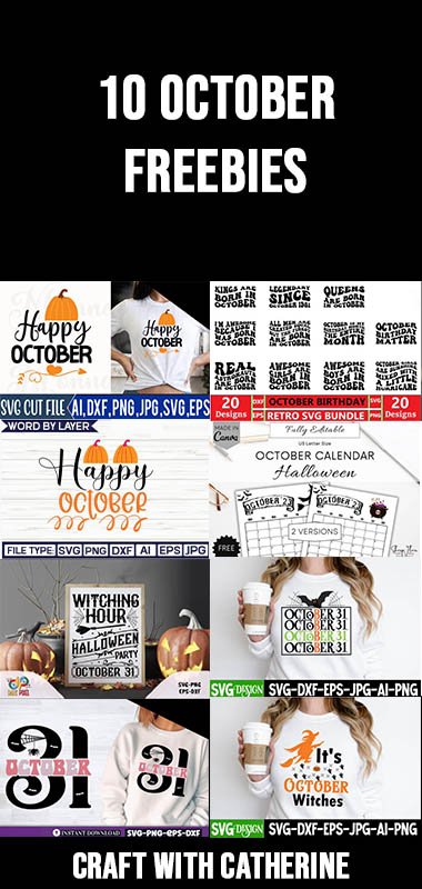 10 October freebies - Craft with Catherine
